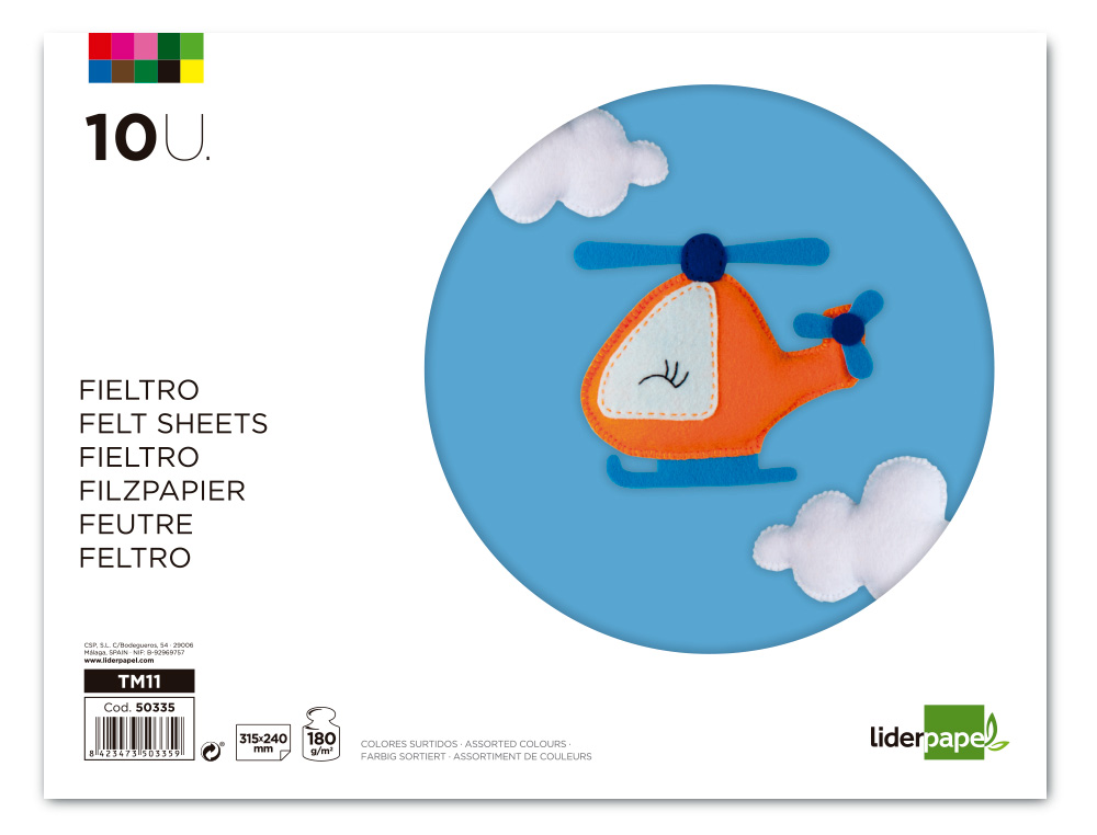 CADERNOS PAPEL FELTRO 315×240 A4+ C/10 CORES 50335 TM11 – socidata.com